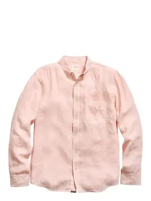 Billy Reid Tuscumbia Linen Shirt Button Down - Pink