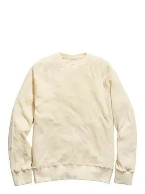 Billy Reid Billy Reid Crinkle Knit Crewneck With Self-Fabric Elbow Patches White