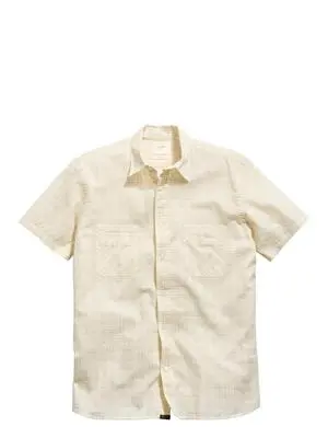 Billy Reid Short Sleeve Corded Plaid Donelson Shirt - Tinted White Multi