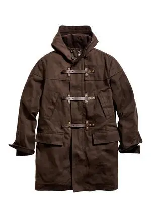 Billy Reid Waxed Canvas Duffle Coat - Rustic Brown