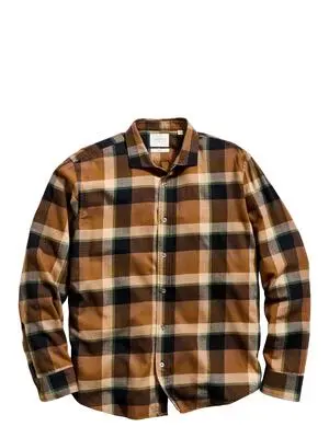 Billy Reid Large Scale Plaid Cedar Shirt - Brown Multi