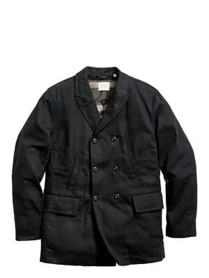 Billy Reid Waxed Canvas Bond Peacoat - Black
