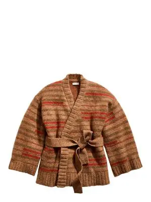 BILLY REID Broken Stripe Wrap Cardigan