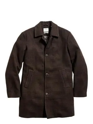 Billy Reid Cooper Plaid Wool Blend Overcoat - Brown Multi