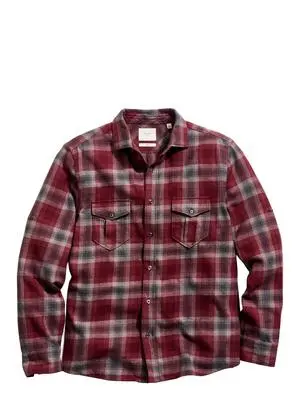 Billy Reid Brushed Bold Plaid Scout Shirt - Syrah Multi