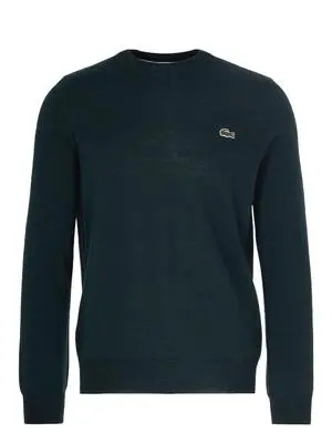 Lacoste Logo Embroidered Crewneck Knitted Jumper - Black