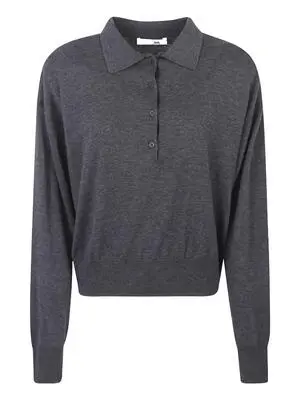 THE FRANKIE SHOP Croydon Padded Knit Polo - Black