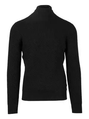 GRAN SASSO Cable Knit Pullover - Black