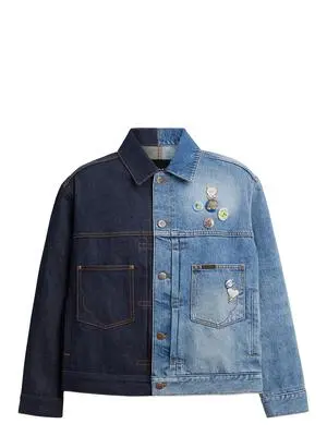 COACH X Brain Dead Split Denim Jacket In Recycled Cotton - Blue Multi