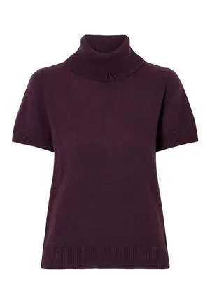 ALLUDE Cashmere Turtleneck Sweater - Plum
