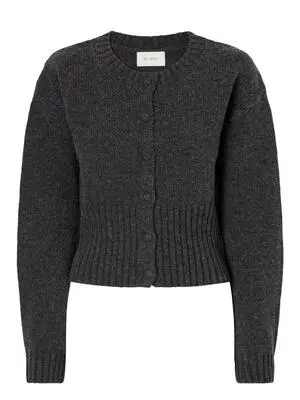 ST. AGNI Cropped Merino Wool Cardigan - Gray