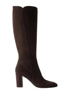 GIANVITO ROSSI 85 Suede Knee-high Boots - Brown