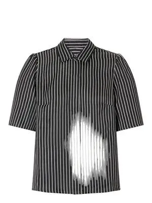Maria Mcmanus Striped Habotai Blouse - Black
