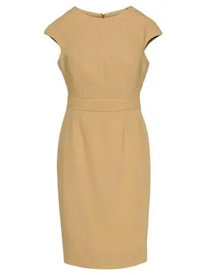 CONQUISTA Cap Sleeve Sheath Dress - Brown