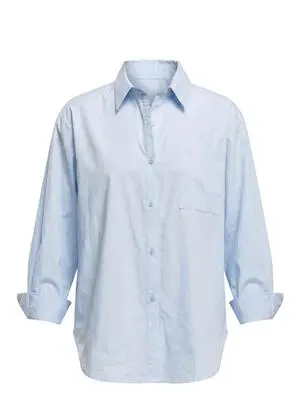 TANTRA SPAIN SL Tantra Spain Sl Oversized Cotton Shirt With Classic Collar And Pocket Blue
