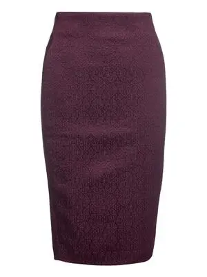CONQUISTA Brocade Pencil Midi Skirt - Red