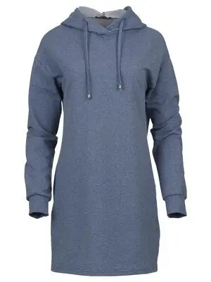 CONQUISTA Indigo Mélange Hooded Mini Dress - Blue