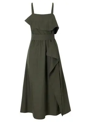 Proenza Schouler White Label Reign" Belted Midi Dress - Green