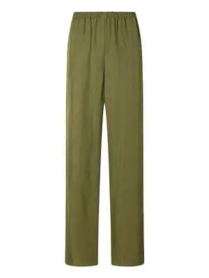Theory Crepon Wide-Leg Pants Green