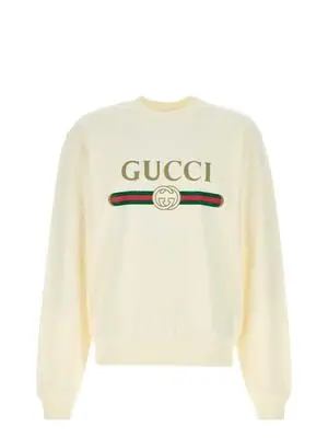Gucci Crewneck Sweatshirt With Graphic Logo - White