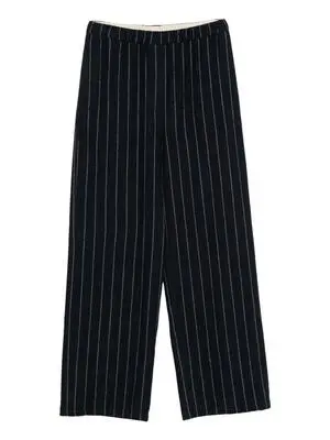 ALYSI Wool Striped Wide-leg Trousers - Blue