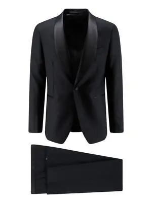 Tagliatore Virgin Wool Tuxedo - Black