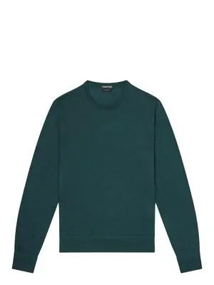 TOM FORD Slim-fit Cashmere And Silk-blend Sweater - Green