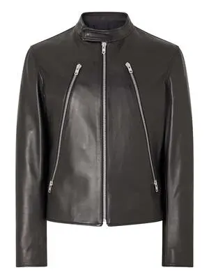 MAISON MARGIELA Zip-detailed Leather Biker Jacket - Black