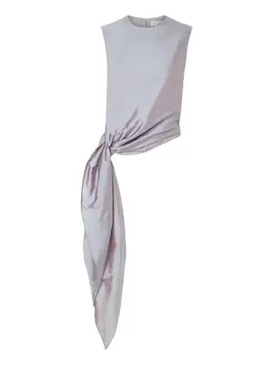 ABADIA Knotted Faille Top - Blue