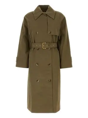 Michael Kors Cotton Blend Trench Coat - Green