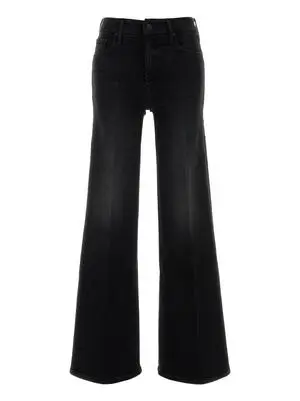MOTHER The Roller Sneak Flare Jeans - Black