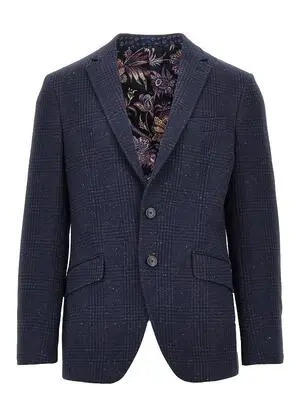 Etro Mouliné Tweed Single-breasted Jacket - Blue