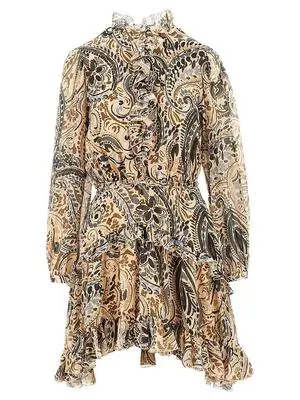 Etro Short Dress With Floral Paisley Print - Multicolor