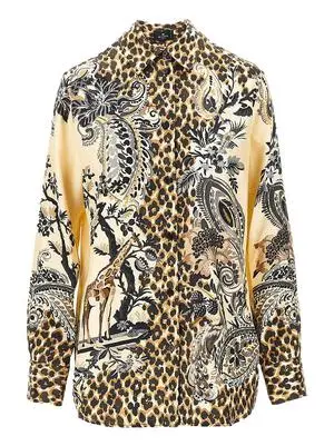 Etro Animalier Paisley Silk Twill Shirt - Multicolor