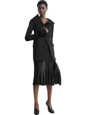 TOTEME Open Collar Wool Cashmere Jacket - Black