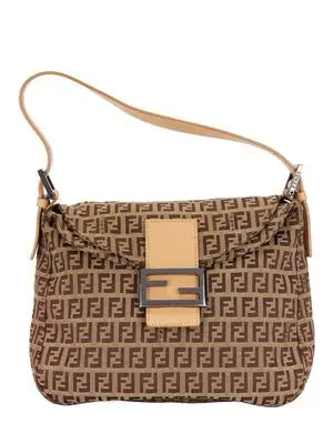 Fendi Zucchino Mama Baguette Shoulder Bag - Neutral