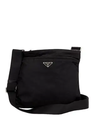 Prada Tessuto Flat Messenger Bag - Black