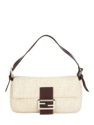 Fendi Zucca Monogram Canvas Shoulder Bag - Neutral