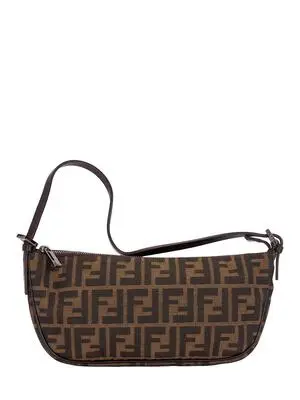 Fendi Zucca Pochette Shoulder Bag - Brown
