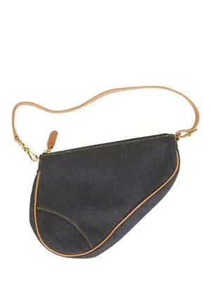 Dior Denim Pochette Saddle Bag - Blue