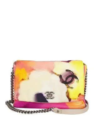 Chanel Printed Canvas Messenger Flap Bag - Multicolor