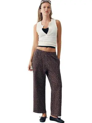 Daily Practice Merva Barrel-leg Pants - Brown Pattern