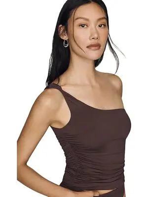 Bardot One-shoulder Top - Chocolate