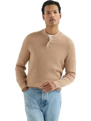 Brunello Cucinelli Cashmere Henley Sweater - Camel