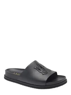 Amiri Ma Leather Slide Sandal - Black