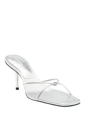 REFORMATION Cooper Slide Sandal - Silver Leather