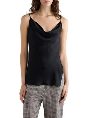 Acne Studios Temi Satin Cowl Neck Tank - Black