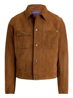 Ralph Lauren Ryder Suede Trucker Jacket - Chestnut