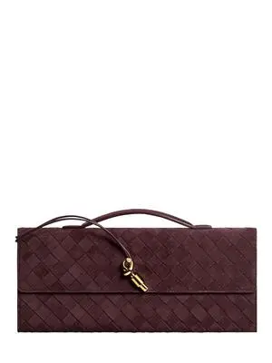 Bottega Veneta Bottega Veneta Andiamo Clutch With Intrecciato Weave Red