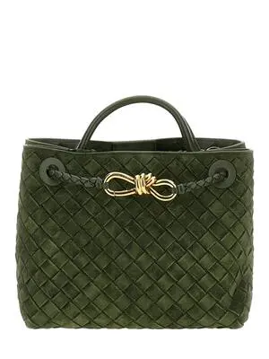 Bottega Veneta Bottega Veneta Suede Intrecciato Small Bag Green